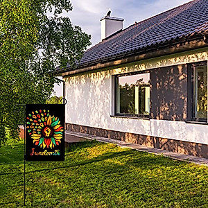 Rainlemon Juneteenth Garden Flag June 19 1865 African American Emancipation Black Freedom Celebration Yard Outdoor Decoration Sign