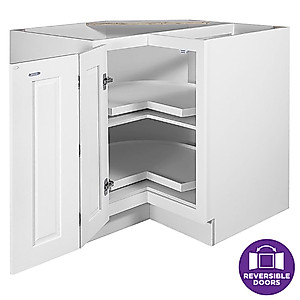 Design House Brookings 36-Inch Lazy Susan Cabinet, White Shaker