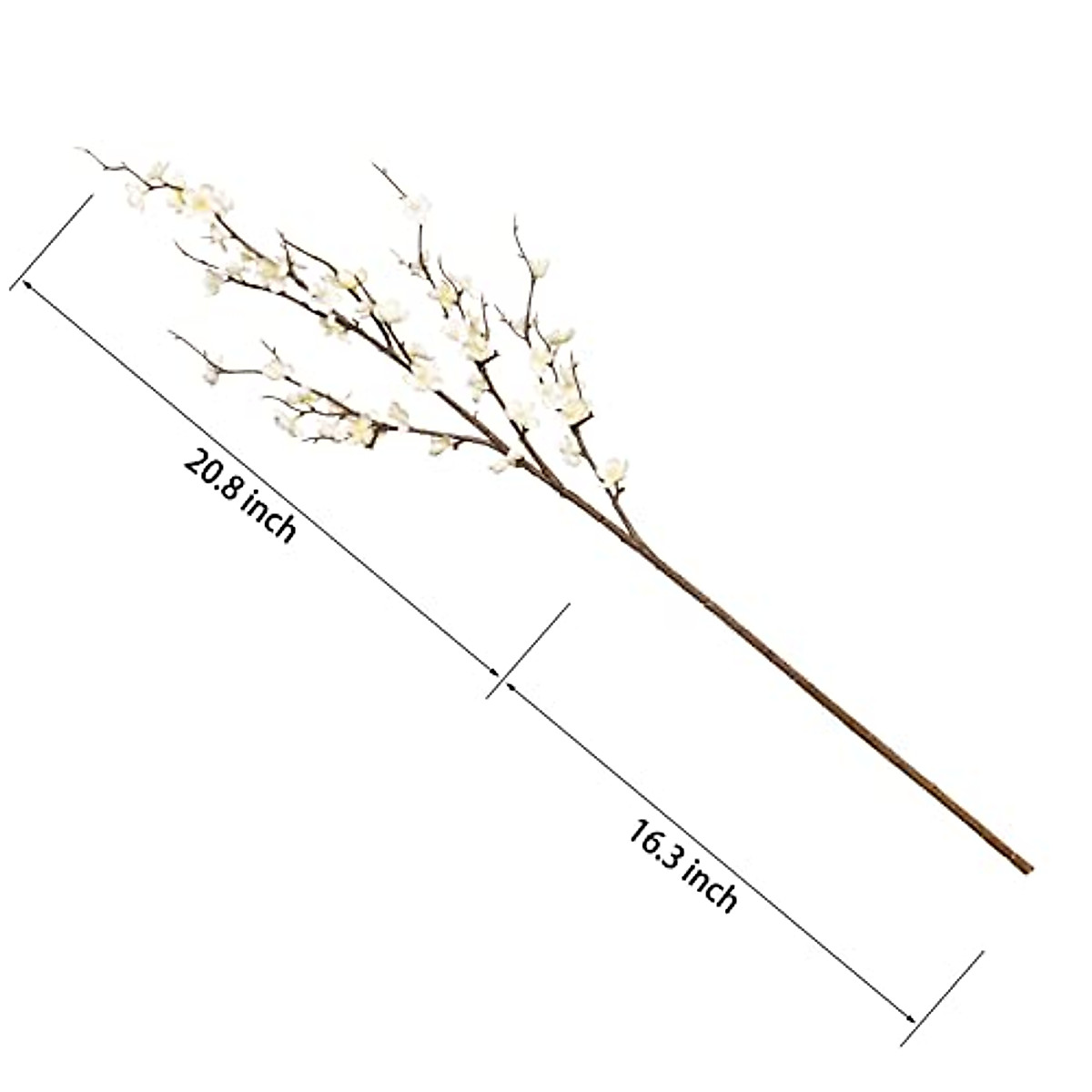 Ammyoo 4 PCS Artificial Plum Blossom Party Decorations Fake Cherry Flowers Faux Long Stems Wintersweets Silk Flowers Arrangement for Wedding Home Office Bedroom Decor(White)