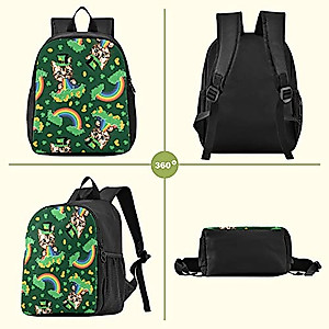 Sletend Toddler Backpack St.patrick's Day Cat Rainbow Cartoon Waterproof Mini Backpack Boys/Girls Cute Small Backpack Kindergarten Pre School Bags (S)