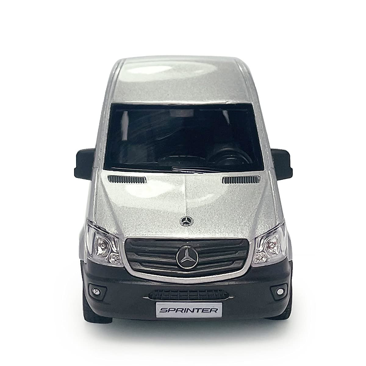 Sprinter Toy Truck Van Cargo Delivery Model Car Diecast Vehicle 1/36 Scale Metal Pull Back Toy Cars Doors Open Zinc Alloy Casting Toys for Boys Kids Birthday Gifts Mens Collection, Silver Gray