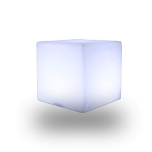 OUUED LED Stool Square Cube Luminous Led Furniture Light Chair/Table for Home/Bar/Party Decorative Lamp Outdoor New Easy Charging Module Remote Control16 RGB Color Home Garden Party Decoration
