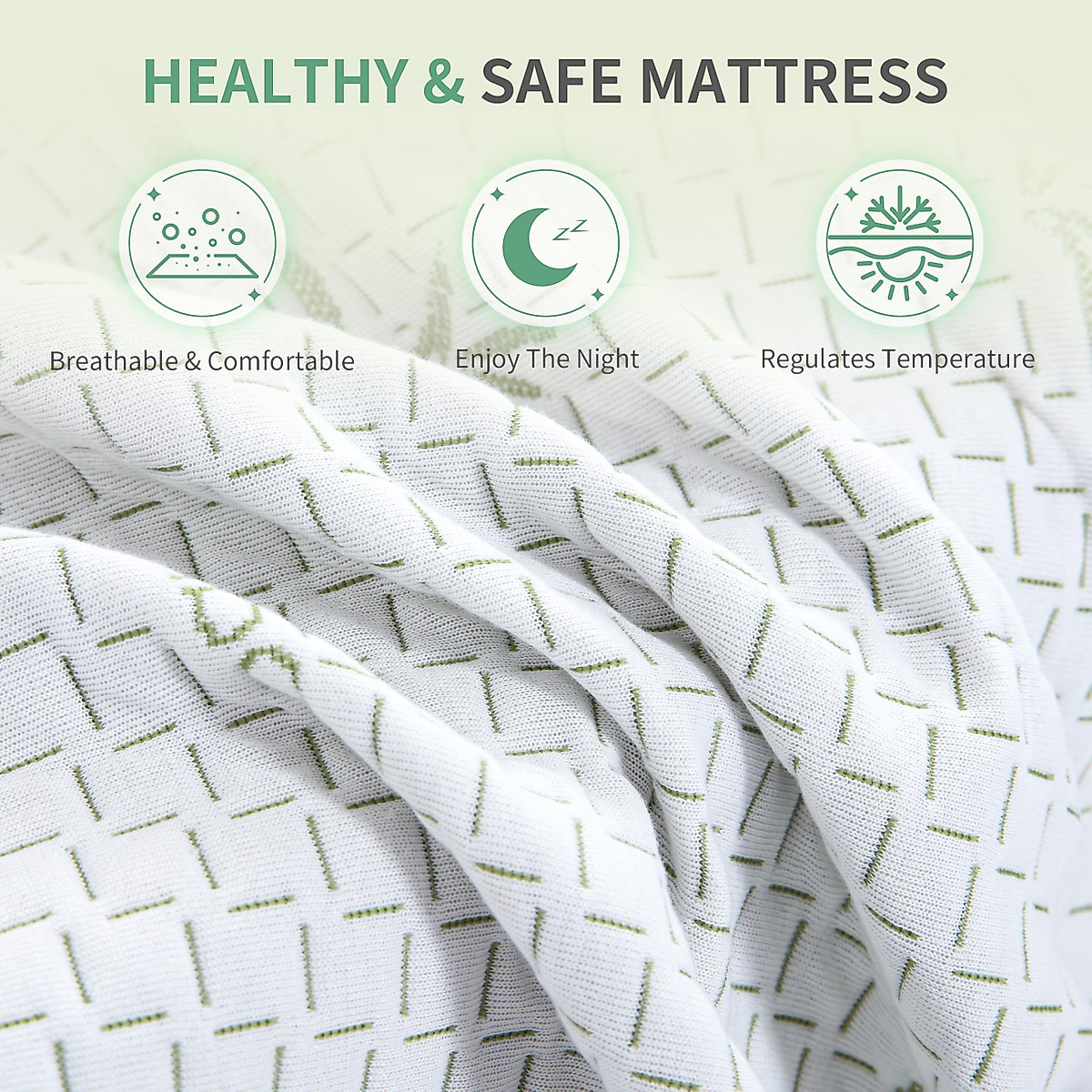 Dyonery 8 Inch Full Memory Foam Mattress, Cooling Green Tea Gel Mattress in a Box, Rayon Mattress for Breathable Sleep, Made in USA, Certipur-Us Certified, Medium Mattress, 54x75x8”