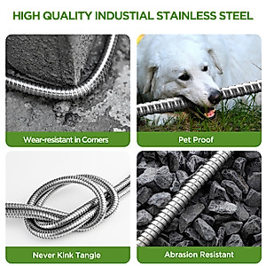 Vorey Metal Garden Hose, 100FT Lightweight 304 Stainless Steel Water Hose with Multifunction Nozzle & Sprayer, Flexible, High Pressure, No Kink, Puncture Proof Hose for Yard, Outdoors