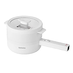 TAYAMA Multi-Function Electric Cooking Pot & Food Steamer 1.5L, White, Medium
