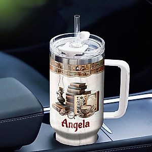 WAZONE Personalized Give Me Coffee To Get Me Started And Jesus Tumbler 40oz with lids Custom Name Stainless Steel Tumblers Birthday Christmas Gifts for Coffee Lovers Women Men