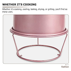 Luxshiny Bread Cooling Rack Alloy Round Chiffon Cake Cooling Rack Reusable Baking Cake Embryo Rack Cooling Bracket Kitchen Baking Accessories (Rose Gold)