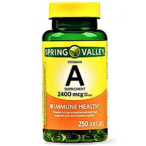 Spring Valley - Vitamin A SUPPLEMENT 2400MCG 250 Softgels