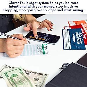 Clever Fox Cash Envelopes for Budget System – Money Envelopes for Budgeting and Saving, Tear and Water Resistant, Includes Carry Pouch & 12 Expense Tracking Budget Sheets, 12 pack - Assorted Colors