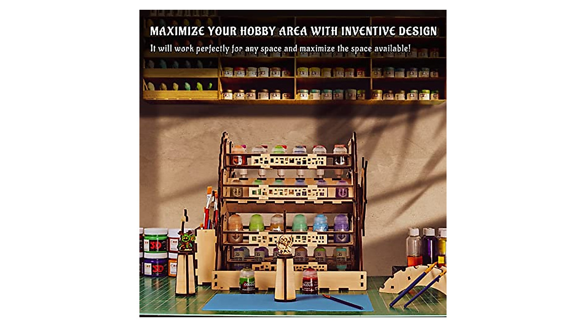 Rotating Paint Storage Rack - Holds 48 Citadel & Vallejo Bottles