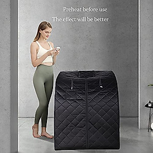 ZONEMEL Portable Infrared Sauna, 1 Person at Home Full Body Sauna, Individual Home Spa Tent with Heating Foot Pad, Upgraded Sauna Chair (L 27.6’’ x W 31.5’’ x H 37.8’’, Black)