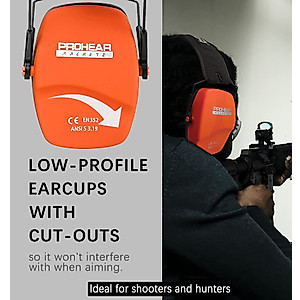 PROHEAR 016 3 Pack Ear Protection Safety Muffs for Shooting, NRR 26dB Slim Hearing Protector for Gun Range, Hunting