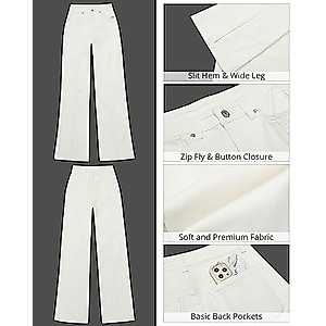 GRAPENT Curvy Jeans for Women - Y2K Trendy High Waist Flare Bootcut Bell Bottoms Plus Size Jeans - White Size 18