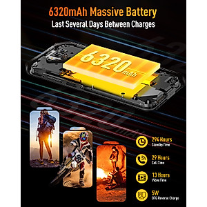 Ulefone Armor X13 Rugged Phones Unlocked, IP68/IP69K Waterproof Phone, MTk Helio G36 12GB+64GB, 50MP+24MP Night Vision Camera, 6.52" Display, 6320mAh, Android 13, NFC, Fingerprint ID, Black