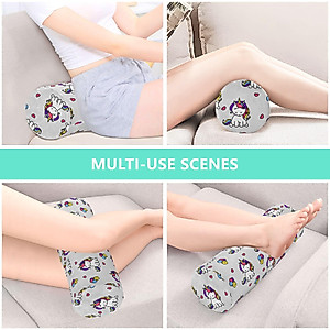 Vnurnrn Unicorns Neck Support Pillow Round Neck Roll Bolster Cylinder Pillow Cervical Pillows Body Pillow for Leg Knee Back Head Support for Work Women Men Traveling Headrest