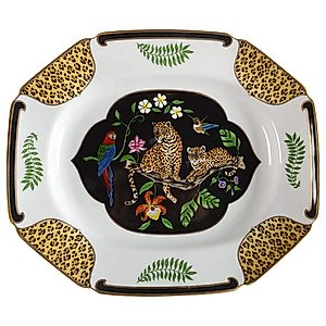 Lynn Chase Designs Jaguar Jungle Platter Medium 14 Inch Serving Pieces
