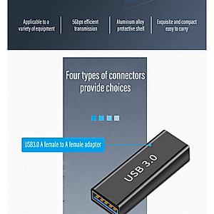 HIEbee 3kinds of USB 3.0 apters kit, USB 3.0 Female to Female and Male to Male and Female to Male, high Speed Convert Extension Coupler Connector converte,Black