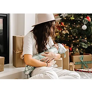 Large Premium Knit Baby Swaddle Receiving Blanket "Pine" by Copper Pearl