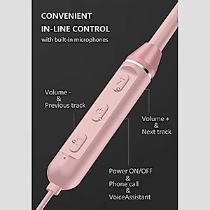 ELEVENSES Bluetooth Headphones v5.1 Magnetic Neckband Earbuds with Microphone Auto Pairing 20H Playtime HD Sound Stereo Bass Sweatproof