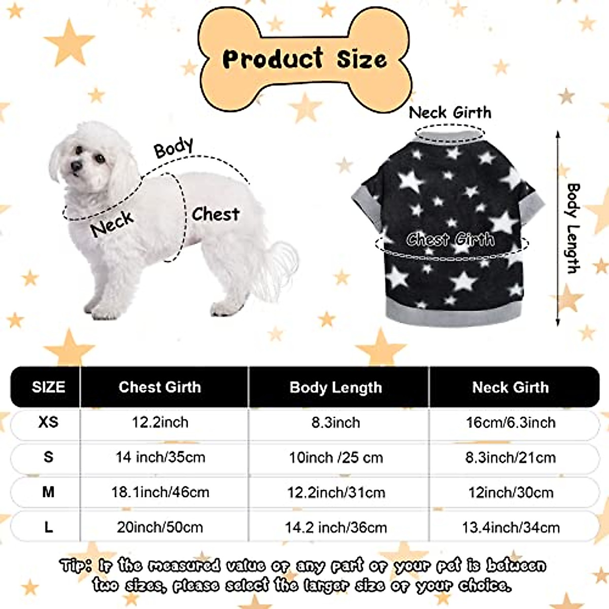 6 Pieces Dog Sweaters Winter Chihuahua Clothes Outfits Star Printed Dog Warm Shirt Winter Puppy Clothes for Winter Colorful Thickening Dog Pajamas for Pets Pup Dog Cat (X-Small)