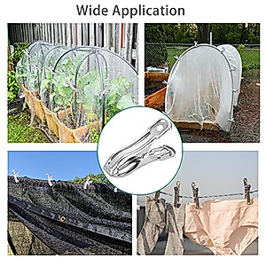Samhopo 40 PCS Garden Clips, Greenhouse Clamps Made of Stainless Steel, Greenhouse Clips for Netting, Have a Strong Grip to Hold Down the Shade Cloth or Plant Cover on Garden Hoops or Greenhouse Hoops