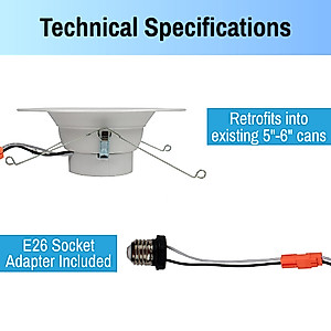 CLEANLIFE Smart LED Recessed Lighting Retrofit Downlight RGB + Tunable White Color Changing WiFi Dimmable LED Can Lights Fits 5 and 6 inch - 12W, 65W Equivalent, App Enabled