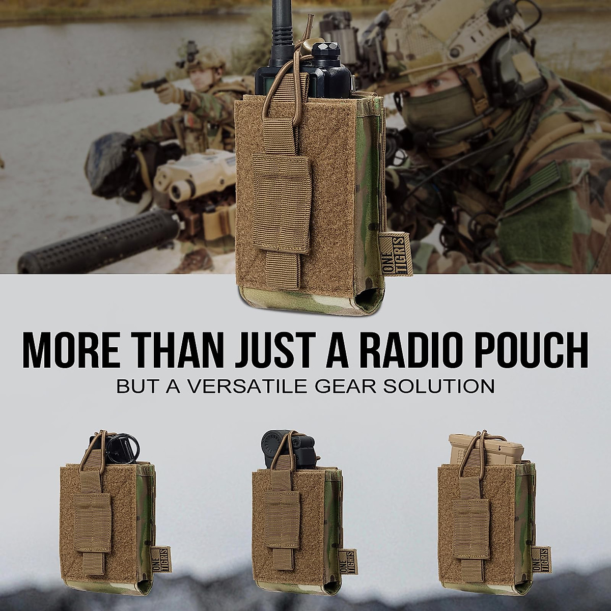 OneTigris Radio Holster for BaoFeng UV-5R BF-F8HP Nylon MOLLE Pouch for Walkie Talkie