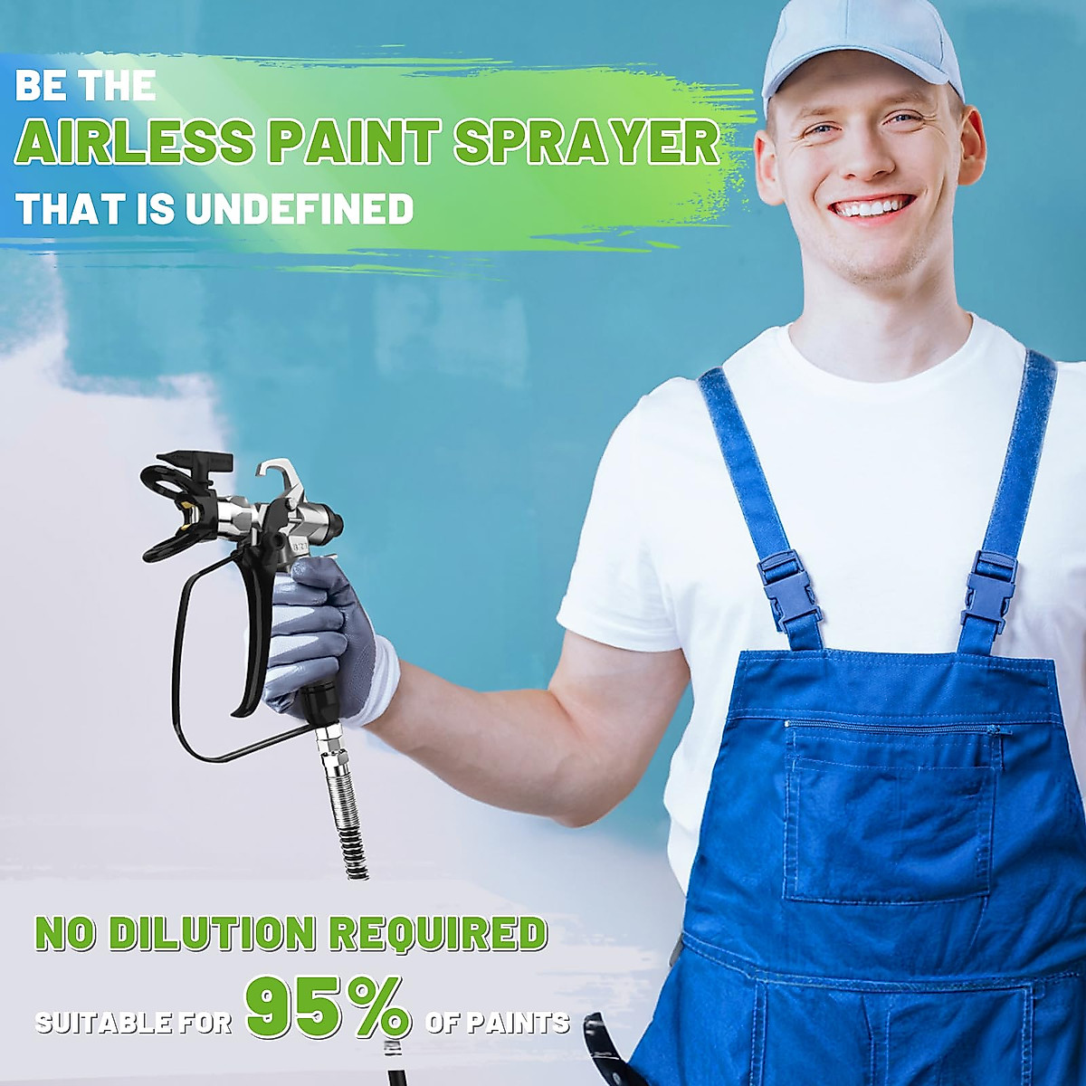 PHALANX Airless Paint Sprayer, 7/8HP 780W High Efficiency Airless Stand Sprayer, 3000PSI Electric Paint Sprayer with Cleaning Kits for Painting Home Interior Exterior Walls, Ceiling, Fence, Cabinet