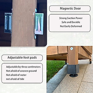 Outdoor Storage Cabinet, Wood Storage Cabinet, Garden Patio Storage Cabinet, Outside Garden Tool Cabinet Shed with Removable Shelf, Tool Shed with Double Doors, for Backyard, Garden, Patio