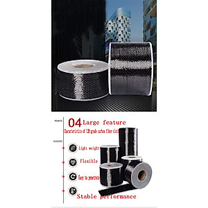 SOFIALXC Carbon Fiber Fabrics Cloth Sheet 300g/m²,30cmx333cm/0.98ft x10.9ft