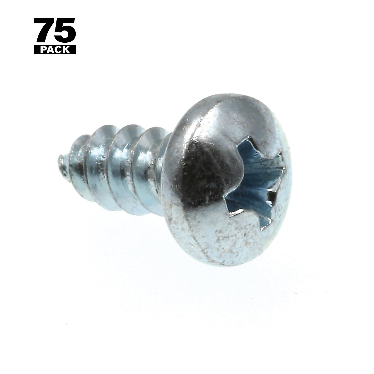 Prime-Line 9019529 Sheet Metal Screw, Self-Tapping, Pan Head Phillips, #8 X 3/8 in, Zinc Plated Steel, Pack of 75