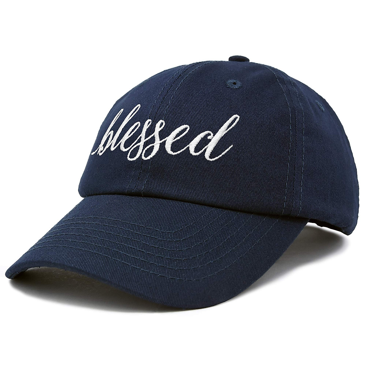 DALIX Blessed Women's Baseball Cap Soft Cotton Dad Hat in Navy Blue