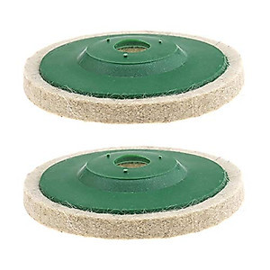 SING F LTD 10Pcs Wool Felt Polishing Wheel, for Angle Grinder Buffing Ceramic Marble Automotive Wood- 97mm