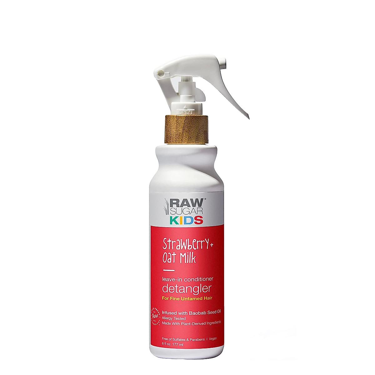 RAW SUGAR Kids' Detangler | Strawberry + Oat Milk | 6 fl oz
