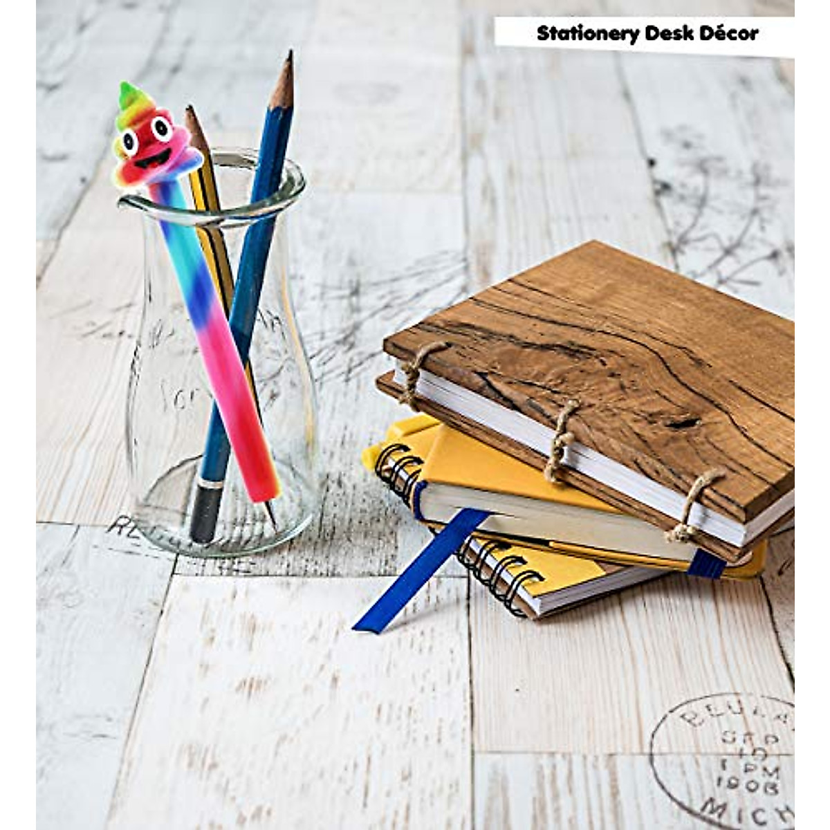 Planet Pens Bundle of Poop Face Emotion & Poop Rainbow Novelty Pens - Unique Kids and Adults Ballpoint Pens Colorful Emotions Writing Instrument For School and Office - 4 Pack