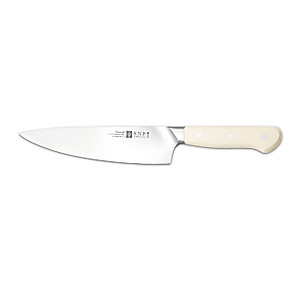 SNFSchneidteufel Gourmet 8 inch Chef Knife Made with X50CrMoV15 German Stainless Steel Blade and White Ergonomic Triple Rivet Classic Handle Design