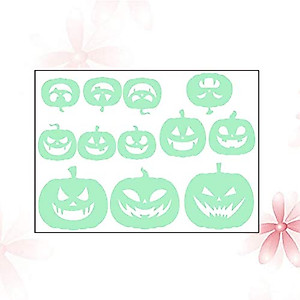 PartyKindom Halloween Home Decorations, 1 Sheet Halloween Luminous Stickers Fluorescent Stickers Holiday Festival Wall Stickers (Cartoon Pumpkin)