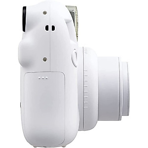 Fujifilm 16806274 Instax Mini 12 Instant Camera, Clay White Bundle with Instax Mini Twin Pack Picture Format Instant Daylight Film (20 Shots) and Deco Essentials 2" x 3" White 64 Page Photo Album