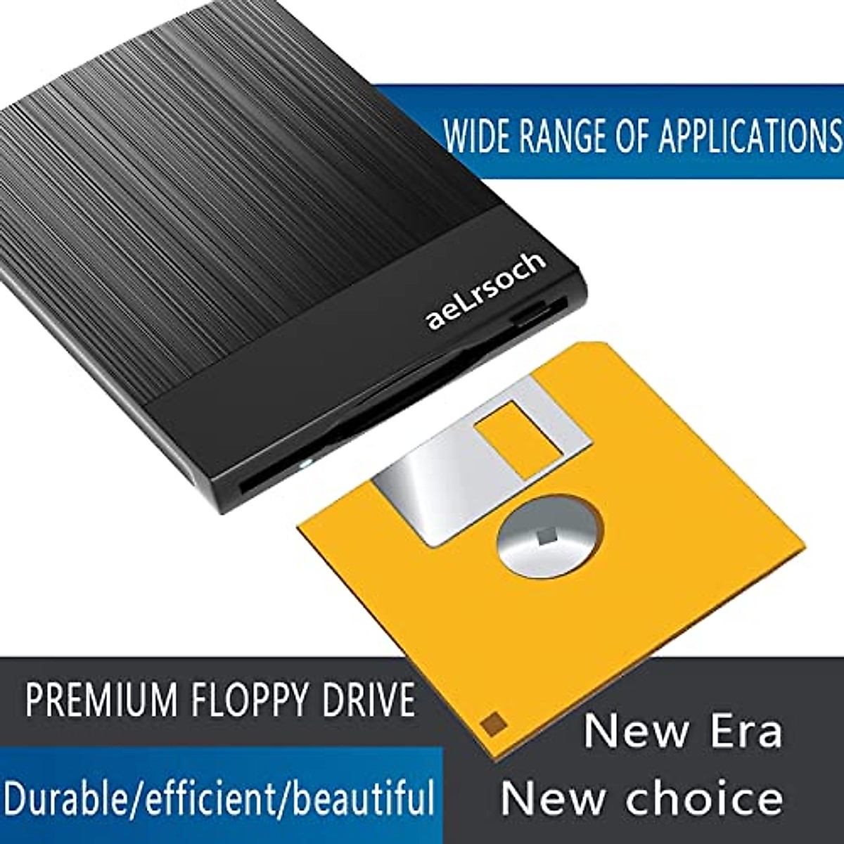 Floppy Disk Reader External Floppy Disk Drive Floppy Disk Reader USB 3.5-inch USB Floppy Disk Reader 1.44 MB FDD Portable Floppy Disk for PC Windows 2000 / XP / 7/8 / 7Plug and Play