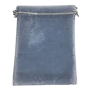ANSLEY SHOP 50PCS 8x12 Inches Organza Gift Bags with Drawstring Gift Packaging Big Bags (Gray)