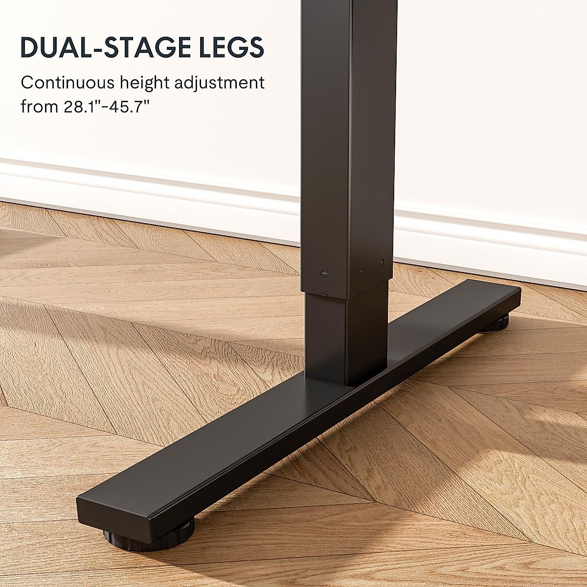 FLEXISPOT Height Adjustable Standing Desk Frame with Memory Controller, Electric Sit Stand Desk Base for Home and Office (Black Frame Only)