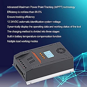 Wene K100 MPPT Solar Controller, 100A Solar Panel Charging Regulator with Screw for Outdoor Monitoring for Communication Base Station