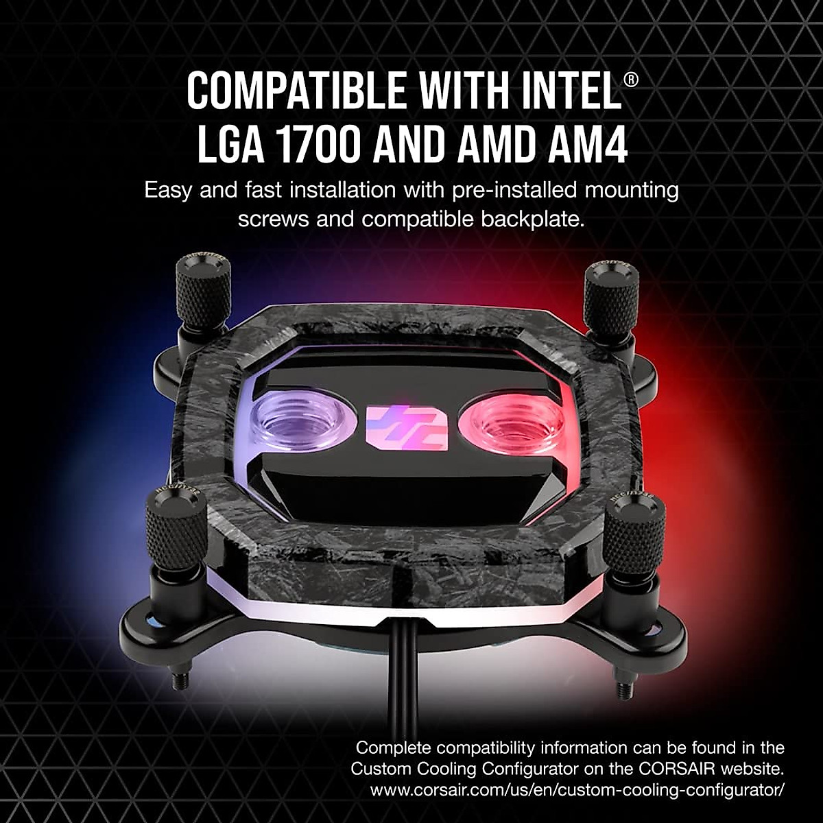 CORSAIR Hydro X Series XC8 RGB PRO CPU Water Block - JayzTwoCents Edition (Intel LGA 1700, 1200, 115X, AMD Socket AM4, Forged Carbon Finish, 110+ Micro-Cooling Fins, 16 Vivid RGB LEDs) Forged Carbon