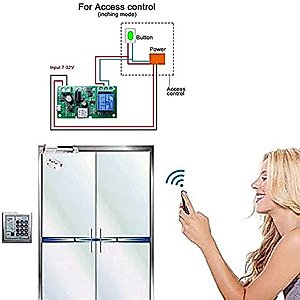 MHCOZY Updated WiFi Wireless Smart Switch Inching Self-Locking Relay Module,Set Inching Time from 0.5 Second to 1 Hour,be Applied to Access Control,DIY WiFi Garage Door Opener (1CH WiFi RF)
