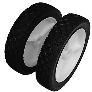 Zweipappel Pair of Wheels Universal Replacement for Lawn Mower and Carts, 7x1.50 Rubber Wheels Width:1.26-Inch/32mm