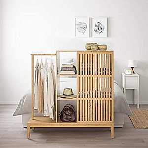 IKEA Nordkisa Open Wardrobe with Sliding Door Bamboo 304.394.76