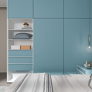 CRE8TIVE Thickened Ocean Blue Wallpaper Peel and Stick 24"x118" Self Adhesive Removable Light Blue Contact Paper Waterproof Decorative Vinyl Film for Bedroom Bathroom Countertops Cabinets Drawer Walls