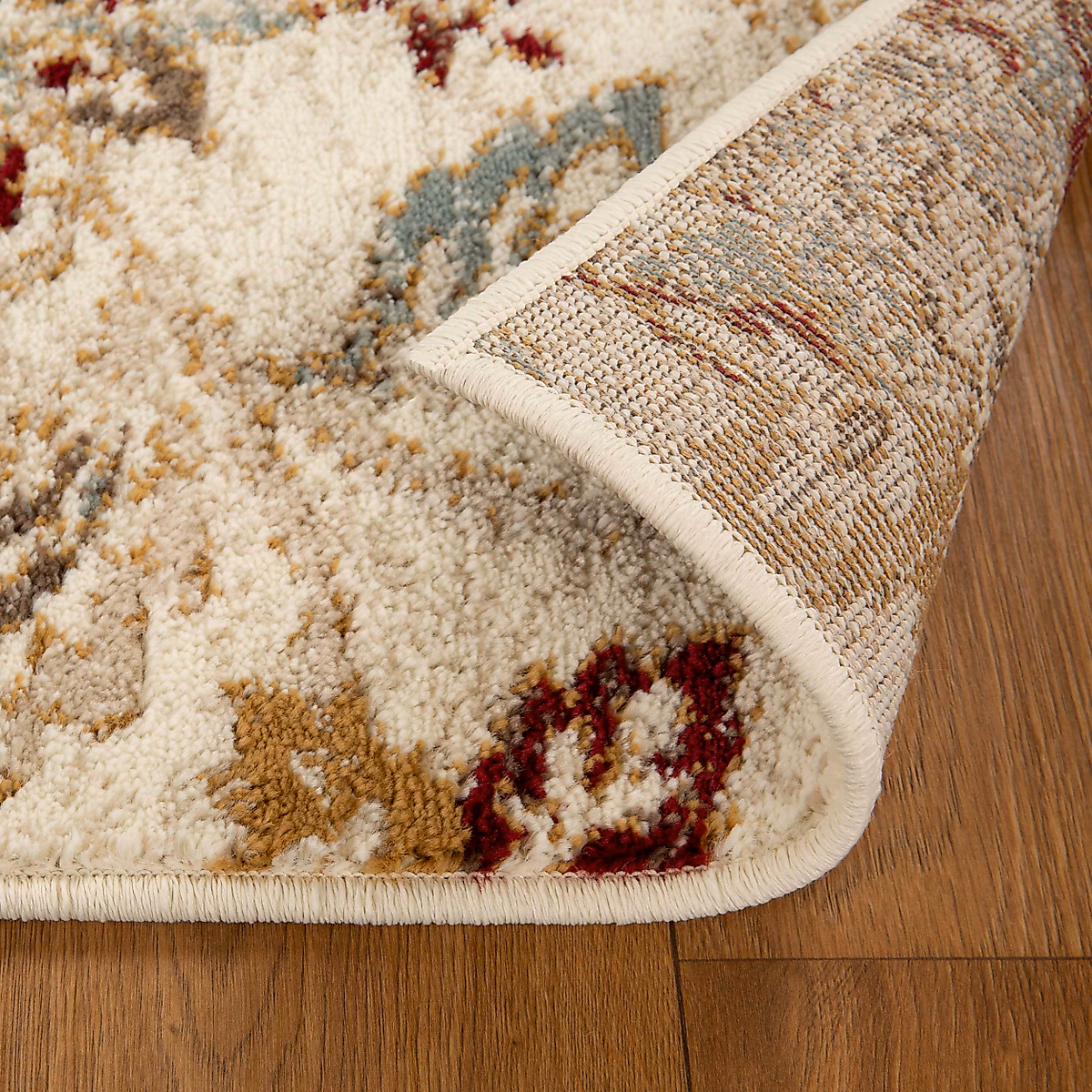 Superior Indoor Area Rug, Jute Backing, Plush Floral Rugs for Entryway, Living Room, Kitchen Floors, Bedroom, Office Floor Cover, Modern Farmhouse Rugs, Jacobean Collection, 8' x 10', Stone