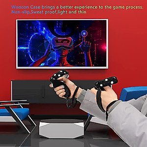 Riokko Controller Grips Cover for Oculus Quest 2, Vr Shell Face Protector Cover Silicone Accessories Anti-Throw Grips Cover with Adjustable Wrist Strap