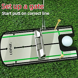 UDPARSCO Golf Putting Alignment Mirror, Portable Golf Training Aid, Putting Golf Training Equipment, Putting Trainer, Size 12 x 6 Inches